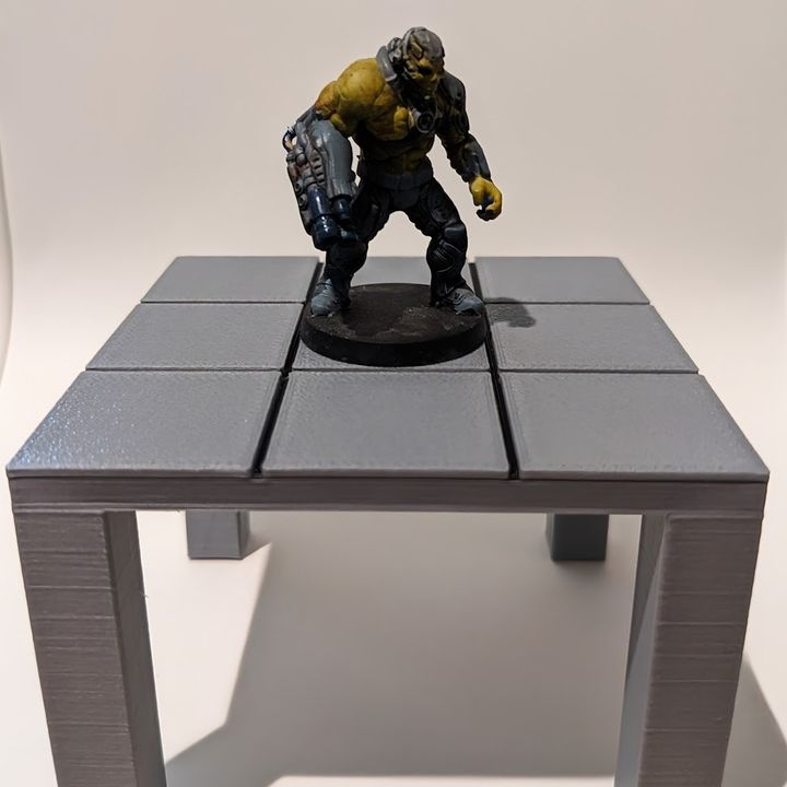 3D Printable Precision Grid Terrain - Platform - 3x3x2 by Aaron Hollern