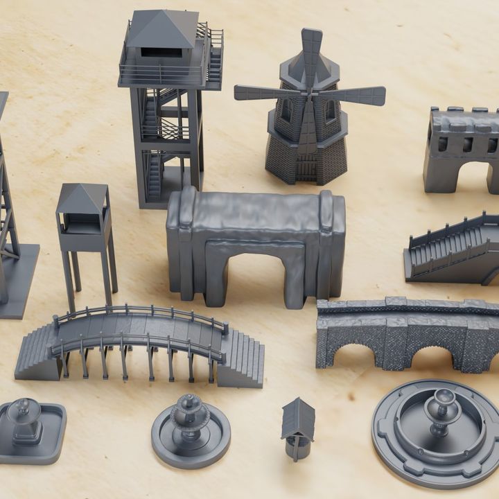 3D Printable STL PACK - Bunkers, Stowage, Dug-in tanks and turrets ...
