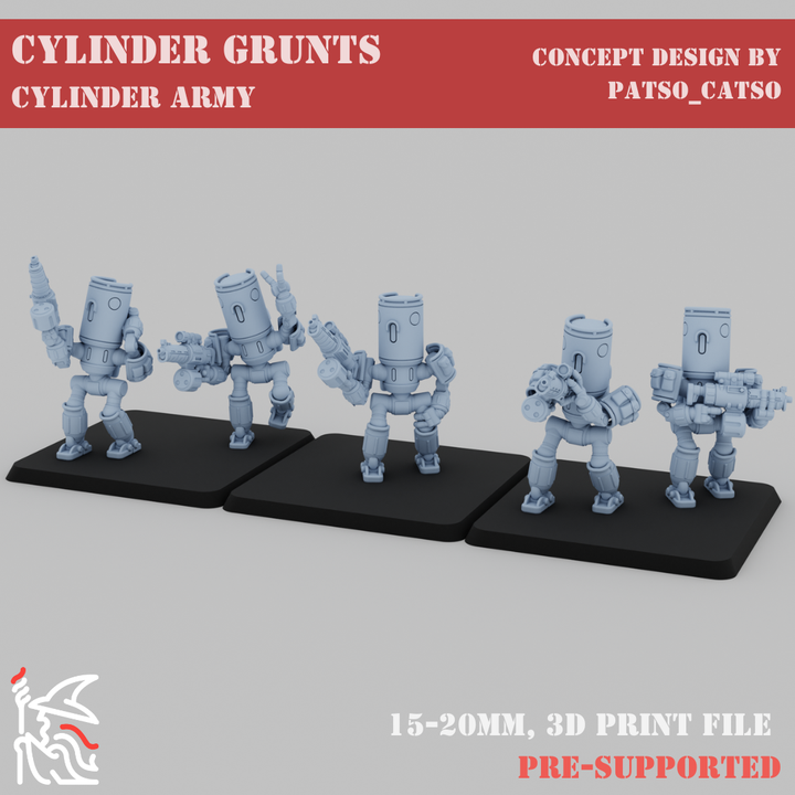 3D Printable [Cylinder Army] Cylinder Grunt by Filamentio