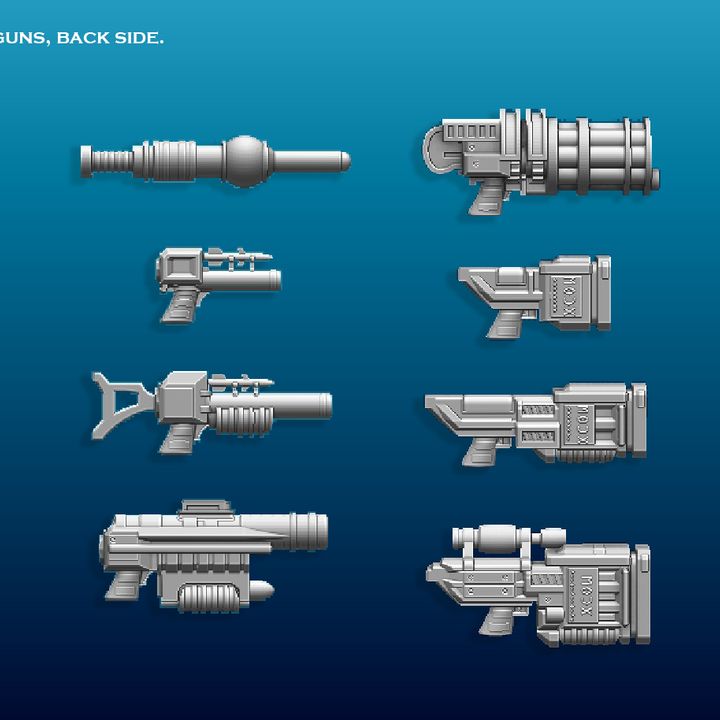 3D Printable X-COM Terror From The Deep Weapons 1 by Sharedog Miniatures
