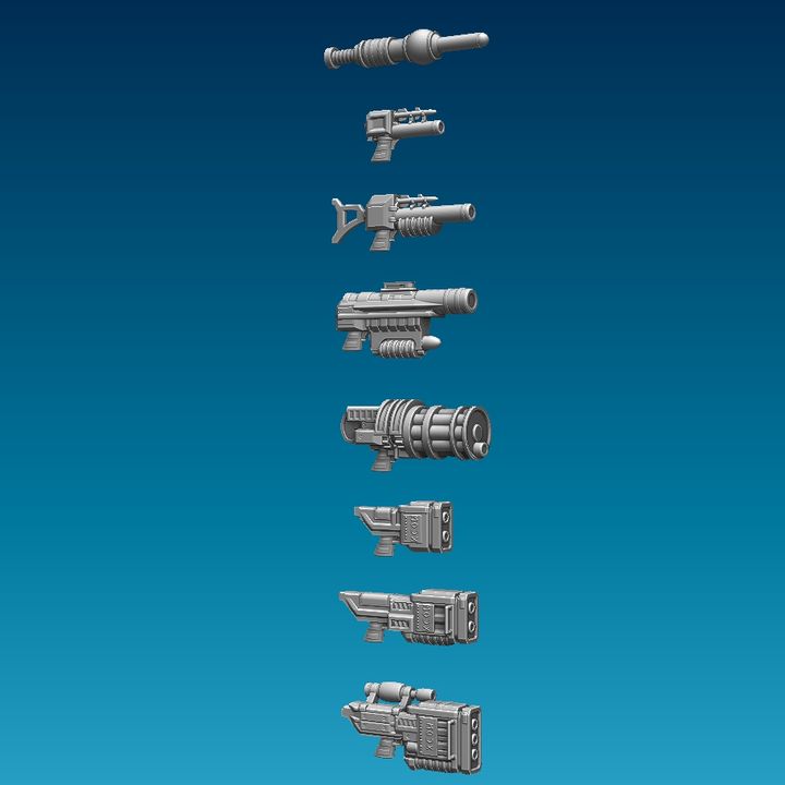 3D Printable X-COM Terror From The Deep Weapons 1 by Sharedog Miniatures