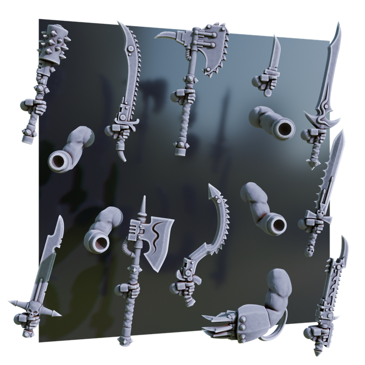 3D Printable Chaotic Evil Space Babarians by tinnut