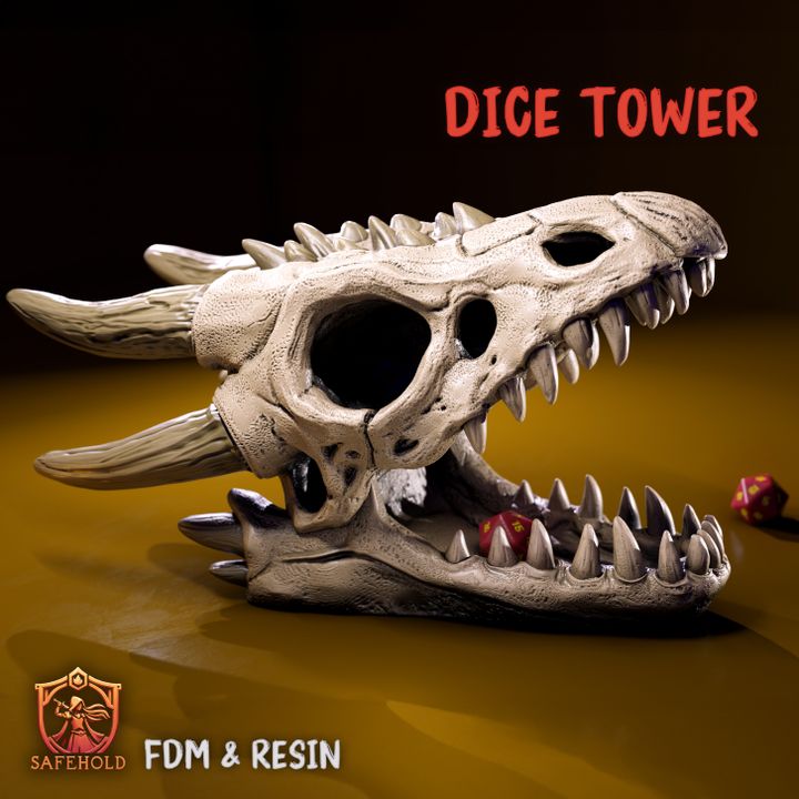 3D Printable Skull Dice Tower Trio by Safehold
