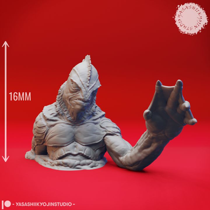 3D Printable Gill-man - Emerging - Tabletop Miniature (Pre-Supported ...