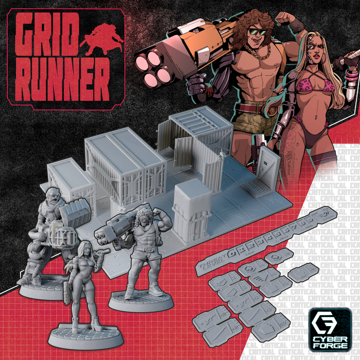 3D Printable GridRunner #5 - Solo Adventure Game - Bikini Burnout - Free Dragon Cyberpunk ...