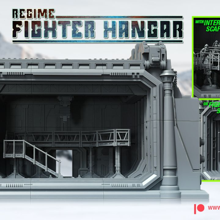 3D Printable Regime Fighter Hangar by War Bear 3D Studios