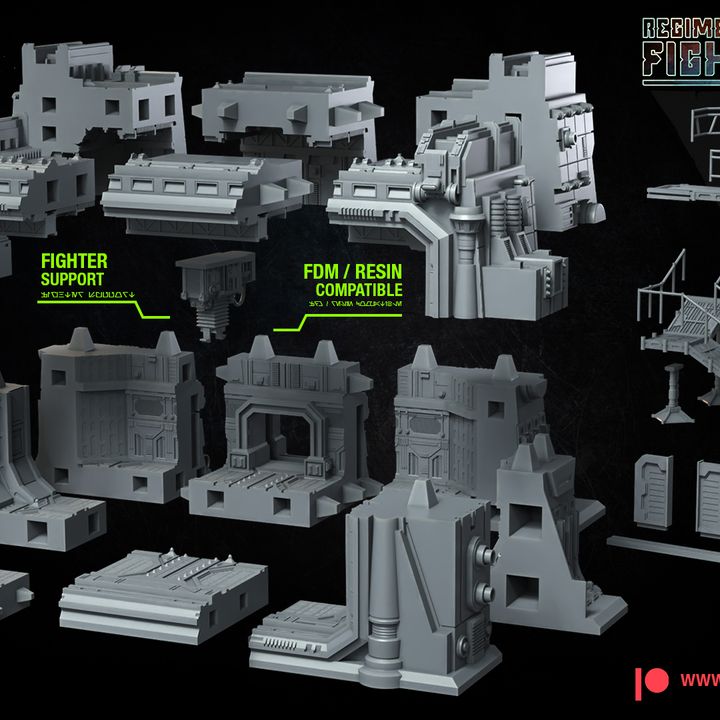 3D Printable Regime Fighter Hangar by War Bear 3D Studios