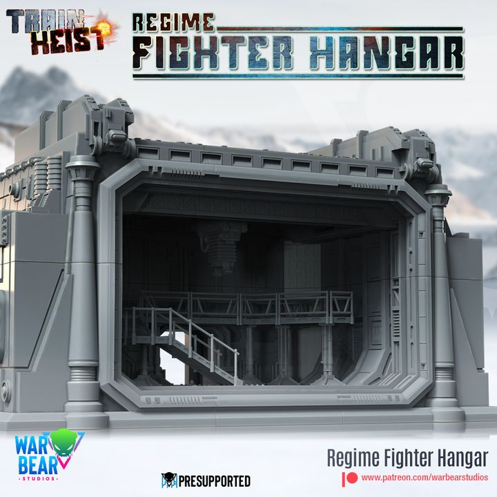 3D Printable Regime Fighter Hangar by War Bear 3D Studios