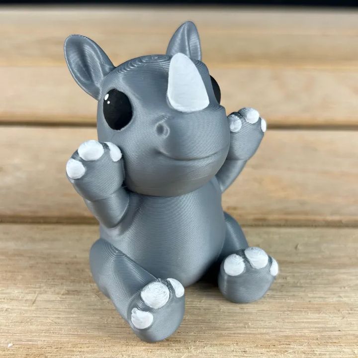 3D Printable Rhino Needs a Hug by Built Over Bot