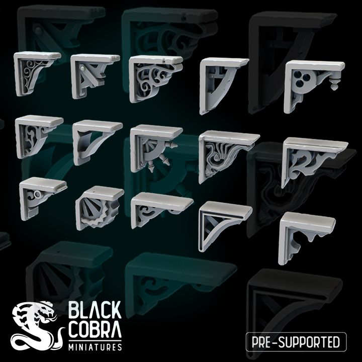 3D Printable Corbels Set by BlackCobraMiniatures
