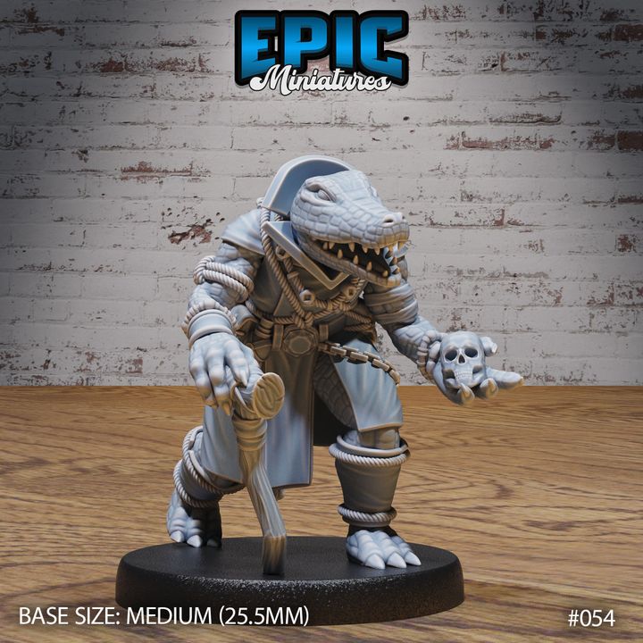 3D Printable Alligator Folk Necromancer / Humanoid Crocodile Warrior ...
