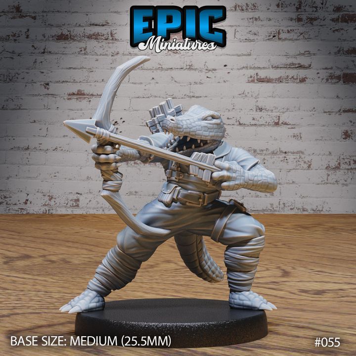 3D Printable Alligator Folk Archer / Humanoid Crocodile Warrior / Croc ...