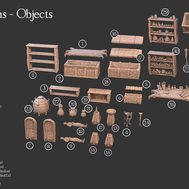 3D Printable Draugar Ruins - Tomb Object and Props by Making Tlon