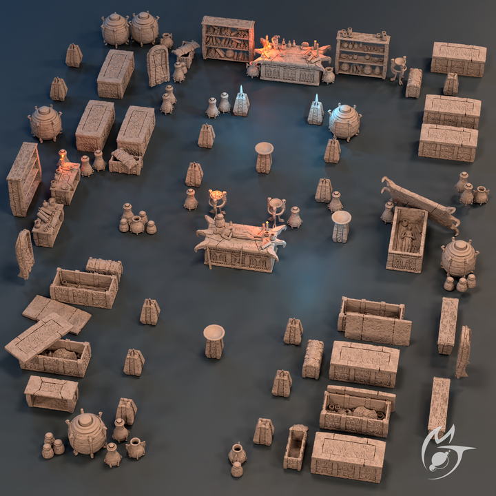 3D Printable Draugar Ruins - Tomb Object and Props by Making Tlon