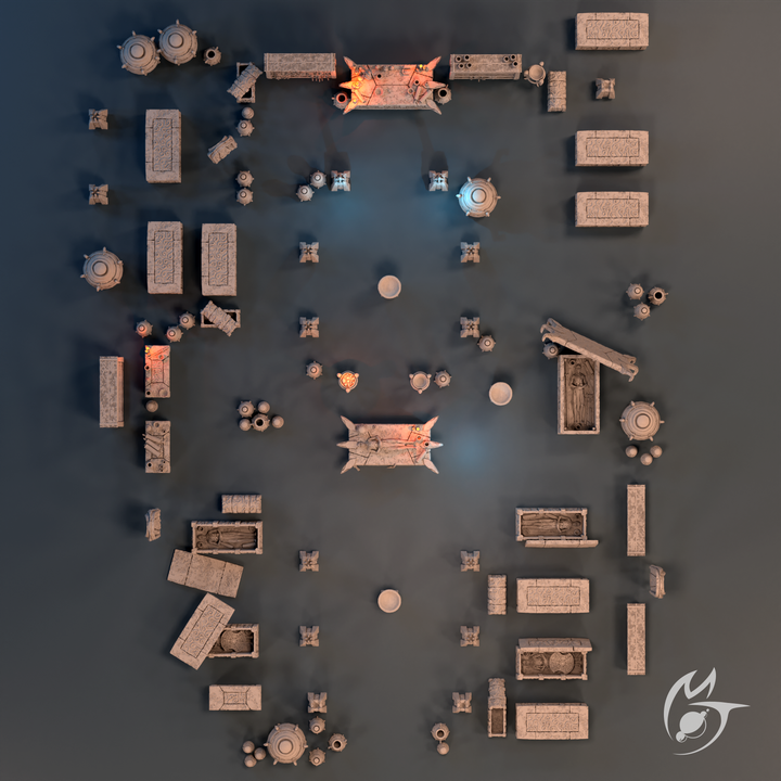 3D Printable Draugar Ruins - Tomb Object and Props by Making Tlon