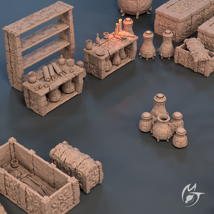 3D Printable Draugar Ruins - Tomb Object and Props by Making Tlon