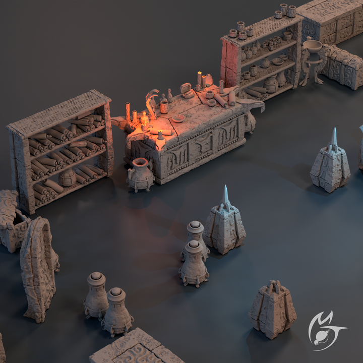 3D Printable Draugar Ruins - Tomb Object and Props by Making Tlon