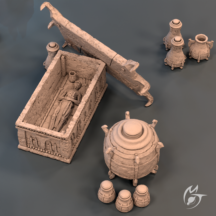 3D Printable Draugar Ruins - Tomb Object and Props by Making Tlon