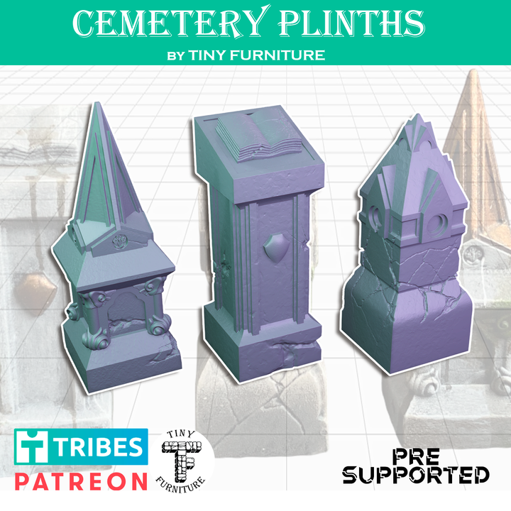 3D Printable Cemetery plinths by Tiny Furniture