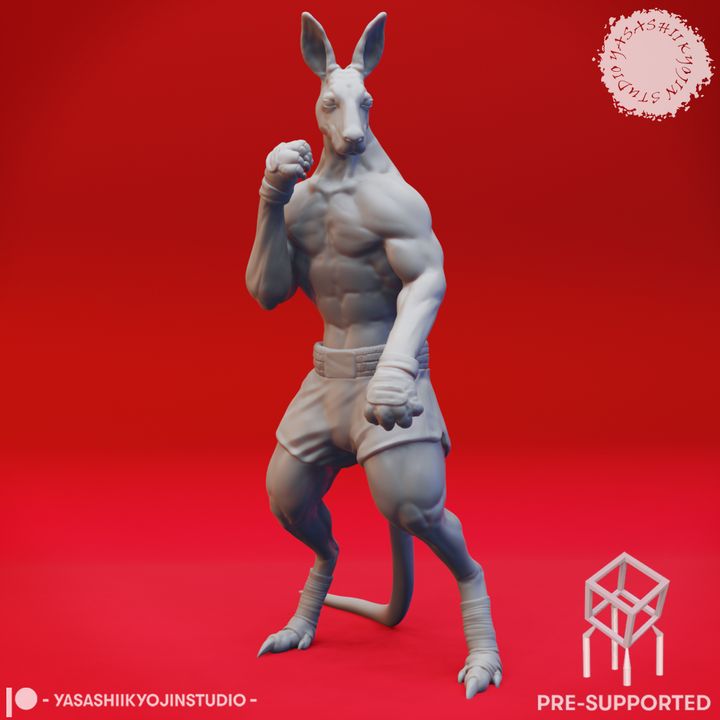 3D Printable Roo-folk Fighter - Tabletop Miniature (Pre-Supported) by ...