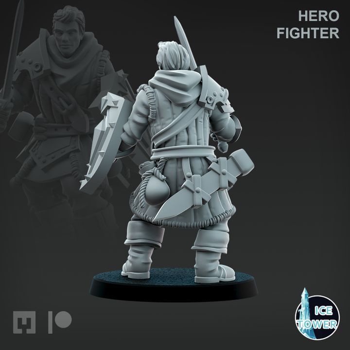 3D Printable Hero - Fighter by Ice Tower