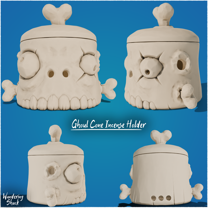 3D Printable Ghoul Cone Incense Holder by WanderingShack