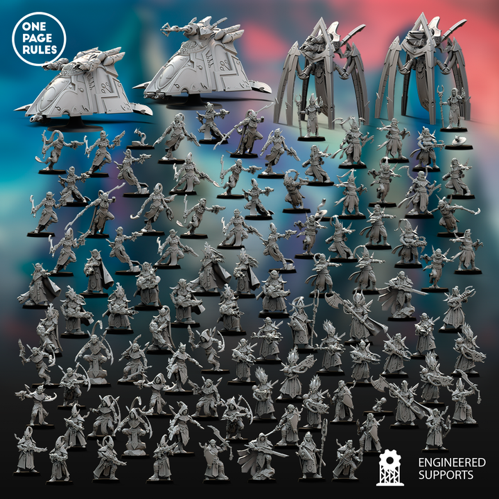 3D Printable High Elf Fleets - Army Bundle #2 by One Page Rules
