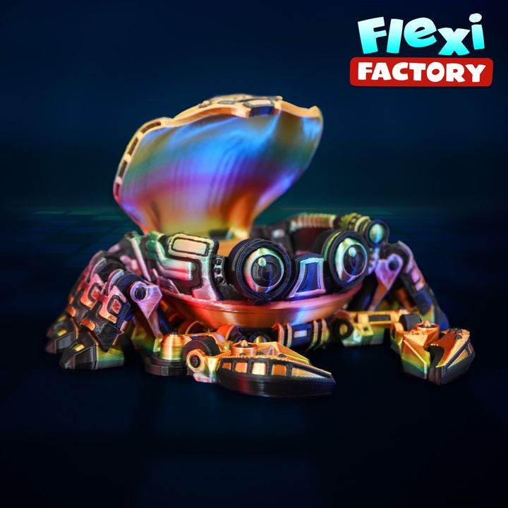 3D Printable Flexi Factory Cyber Crab (box) 3mf included! by Flexi Factory