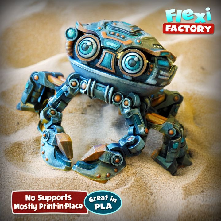 3D Printable Flexi Factory Cyber Crab (box) 3mf included! by Flexi Factory