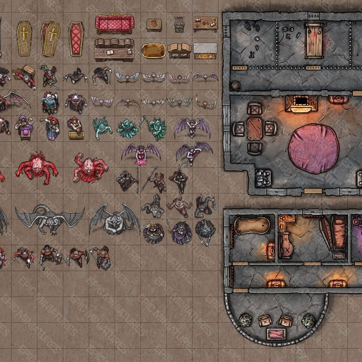 3D Printable Vampires Curse Virtual Tabletop Token Set / VTT Tokens ...