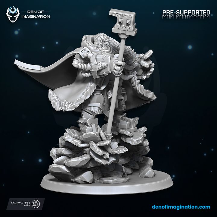 3D Printable Space Dwarfs - Avalanche Lord with Drones Set by WildMesh