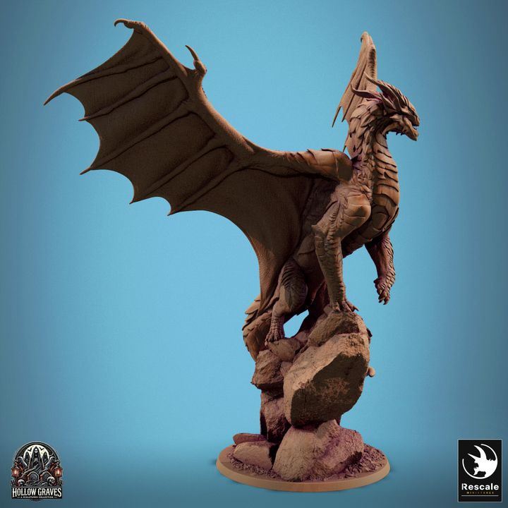 3D Printable Pack Legendary Metallic Copper Dragon by Rescale Miniatures