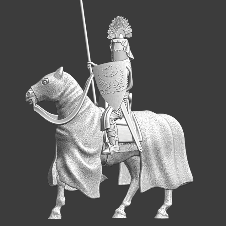 3D Printable Mounted Medieval polish Knight by Northern Crusades Miniatures
