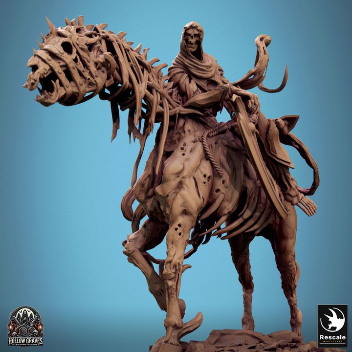 3D Printable Wraithbound Cavalier Calm by Rescale Miniatures