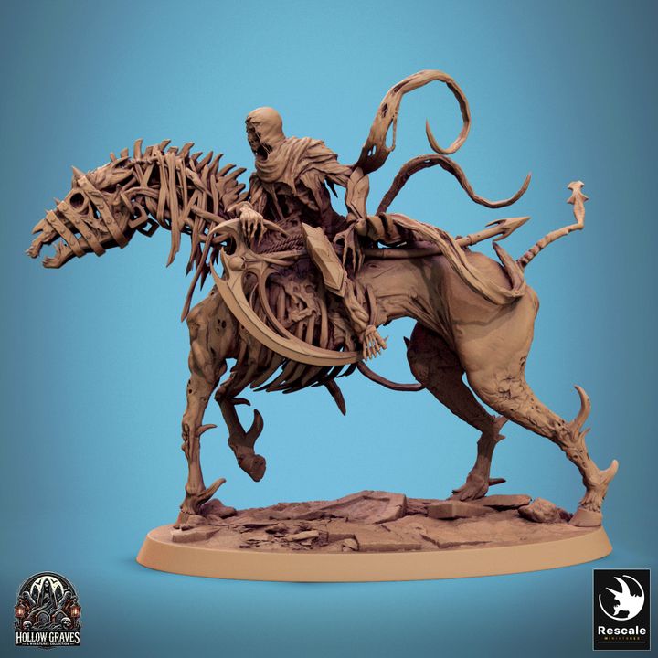 3D Printable Wraithbound Cavalier Calm by Rescale Miniatures