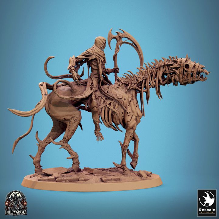 3D Printable Wraithbound Cavalier Walk by Rescale Miniatures
