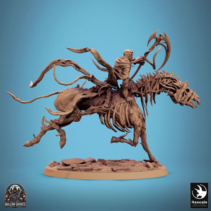 3D Printable Wraithbound Cavalier Attack by Rescale Miniatures