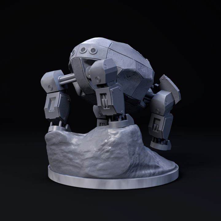 3D Printable Turtle mecha robot 32mm scale pre-supported by Dino and Dog