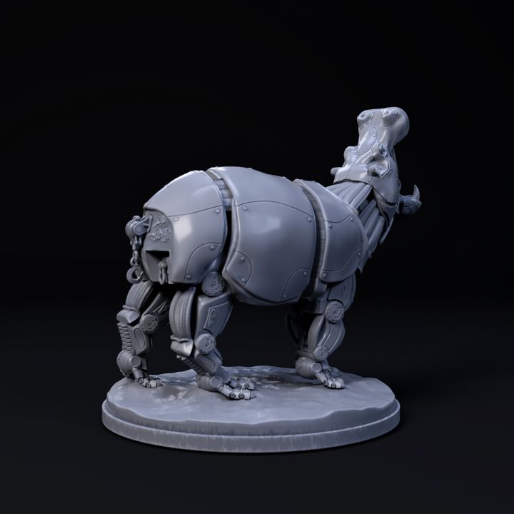 3D Printable Hippopotamus sci fi mecha robot 32mm scale pre-supported ...