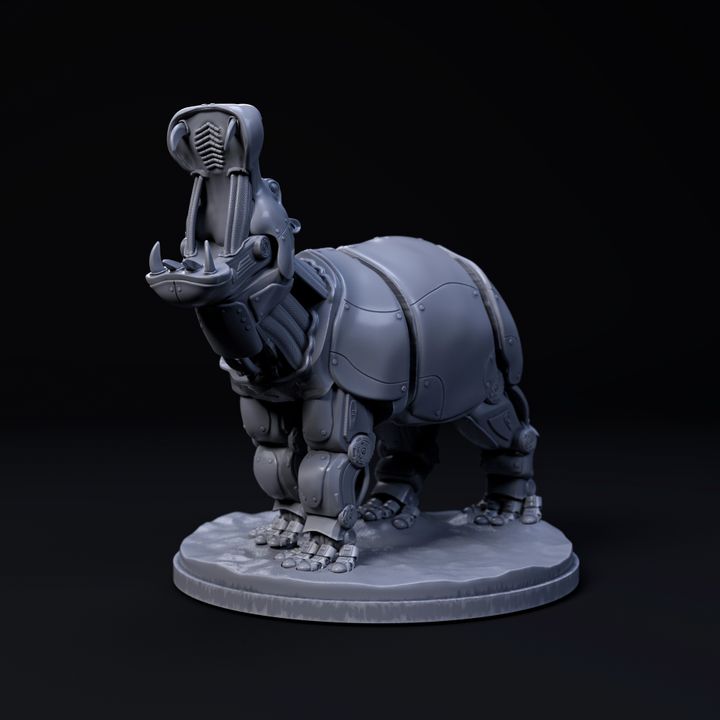 3D Printable Hippopotamus sci fi mecha robot 32mm scale pre-supported ...