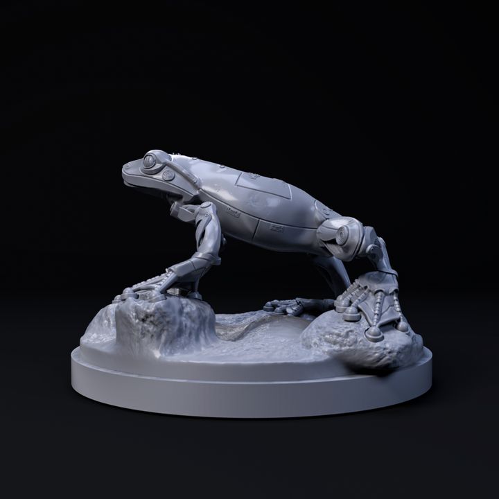 3D Printable Frog mecha robot 32mm scale pre-supported by Dino and Dog