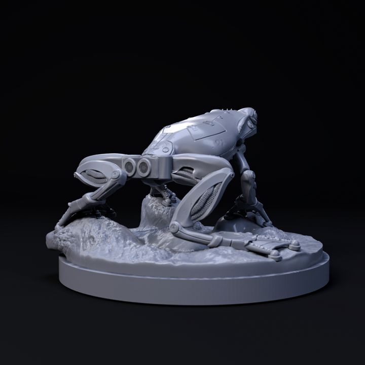 3D Printable Frog mecha robot 32mm scale pre-supported by Dino and Dog
