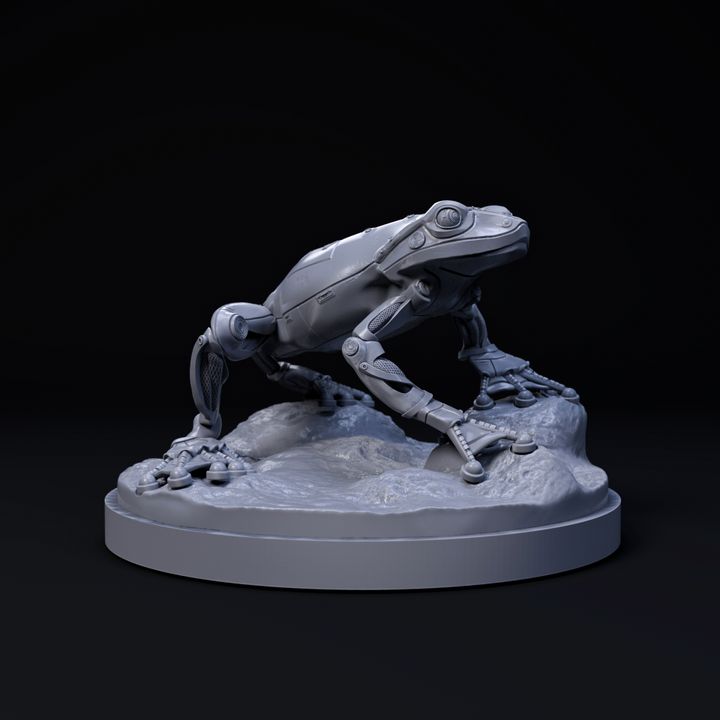3D Printable Frog mecha robot 32mm scale pre-supported by Dino and Dog