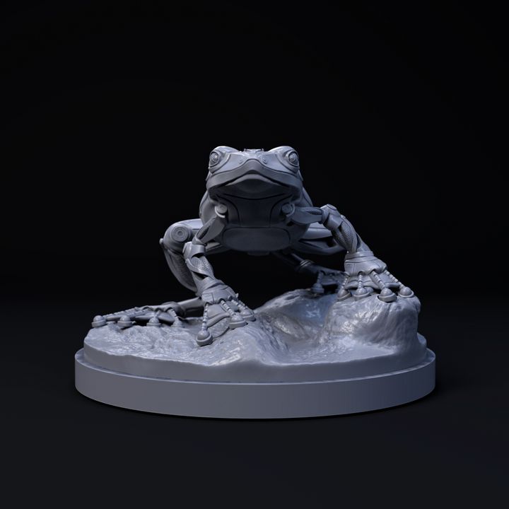 3D Printable Frog mecha robot 32mm scale pre-supported by Dino and Dog