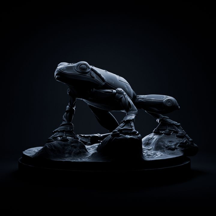 3D Printable Frog mecha robot 32mm scale pre-supported by Dino and Dog