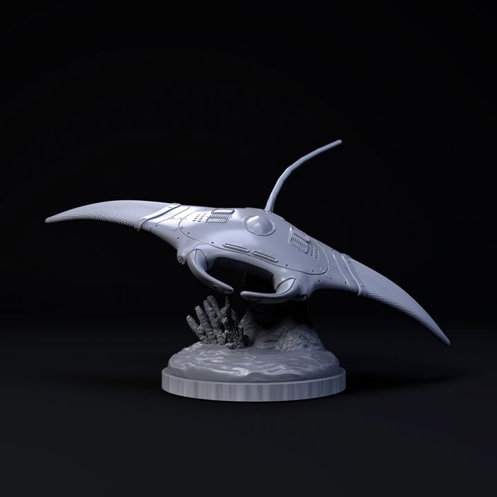 3D Printable Manta ray sci fi mecha robot 32mm scale pre-supported sci ...