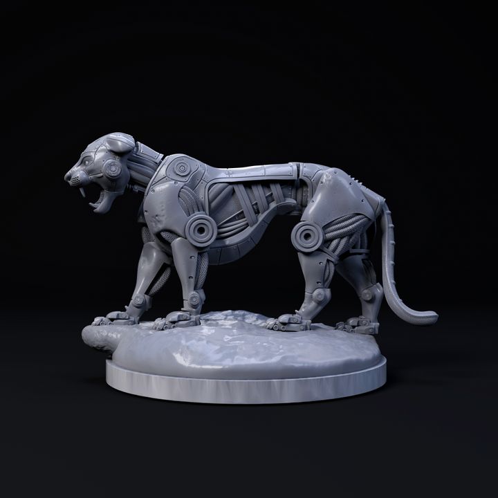 3D Printable Tiger mecha robot 32mm scale pre-supported animal by Dino ...