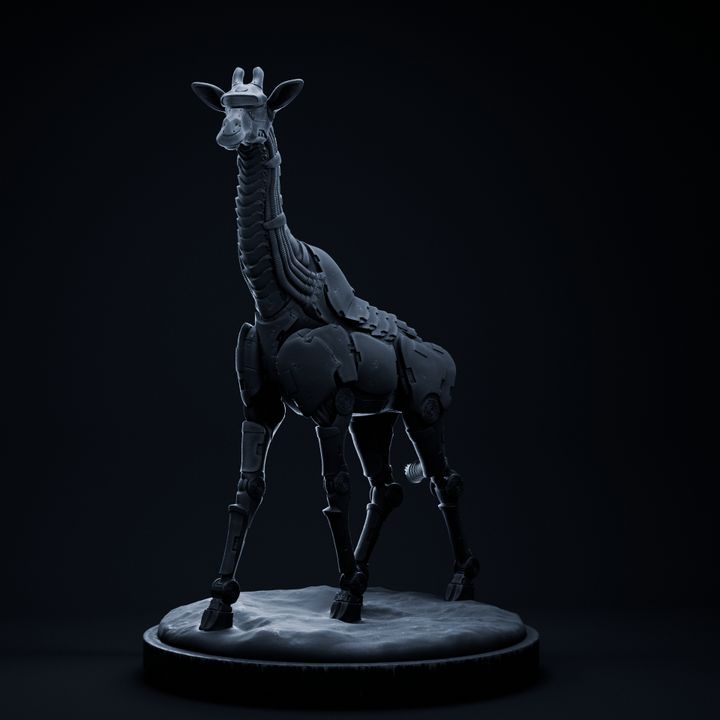 3D Printable Giraffe sci fi mecha robot 32mm scale pre-supported sci-fi ...