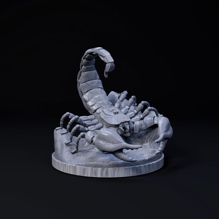 3D Printable Scorpion sci fi mecha robot 32mm scale pre-supported sci ...