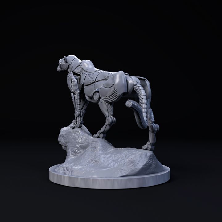 3D Printable Cheetah mecha robot 32mm scale pre-supported animal by ...